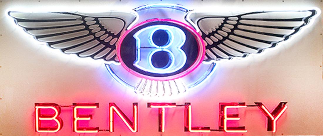 Bentley closed can dealership neon sign