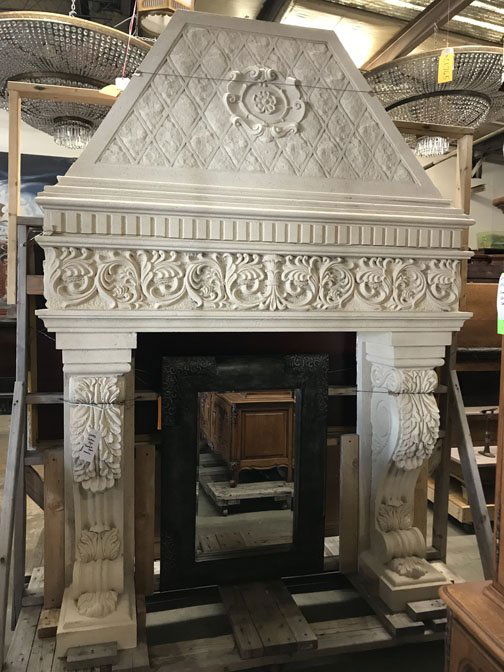 Gothic Style Stone Mantel - Apr 20, 2019 | Red Baron Antiques in GA