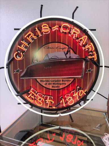 Round Chris Craft neon sign - Jul 19, 2020 | Red Baron Antiques in GA