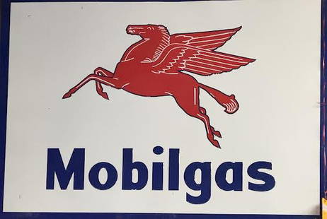 Large Metal Mobil Gas Sign