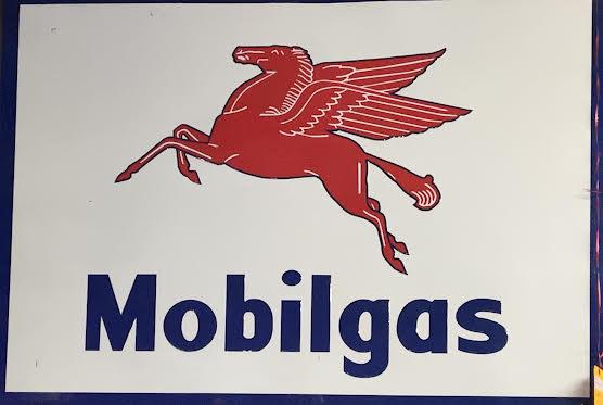 Large Metal Mobil Gas Sign