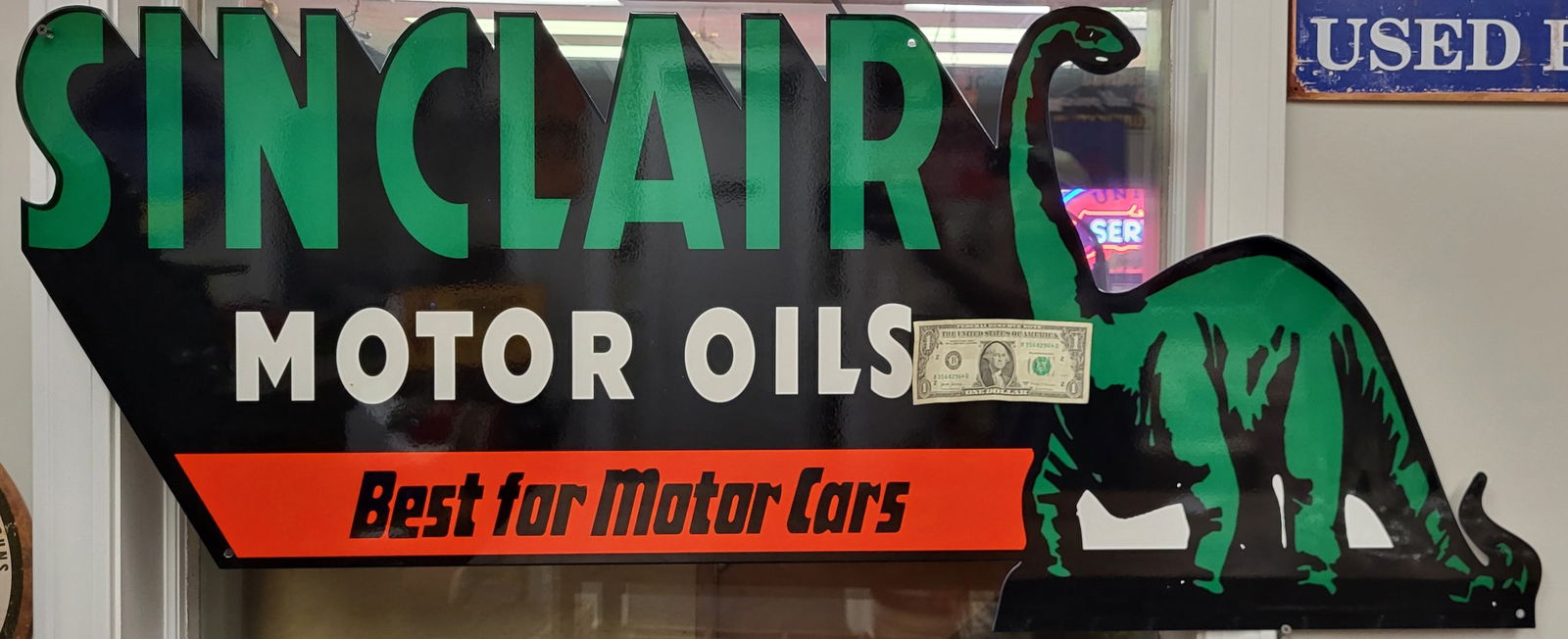 Sinclair Motor Oil Sign With Dino Auction