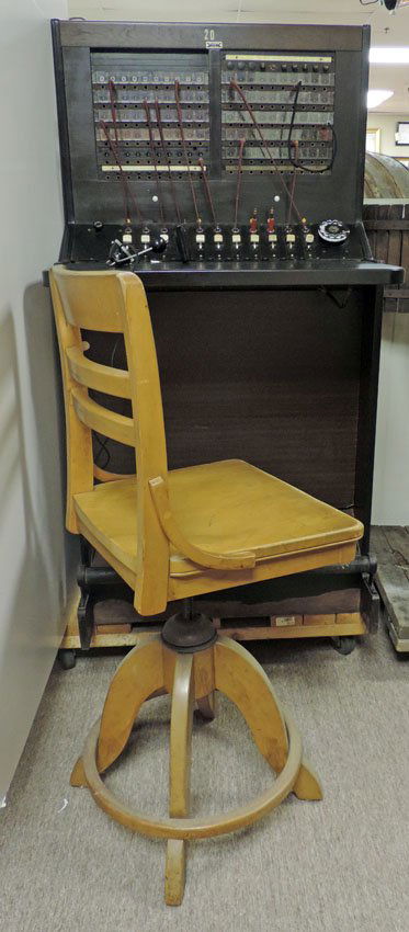 PBX switchboard desk with chair