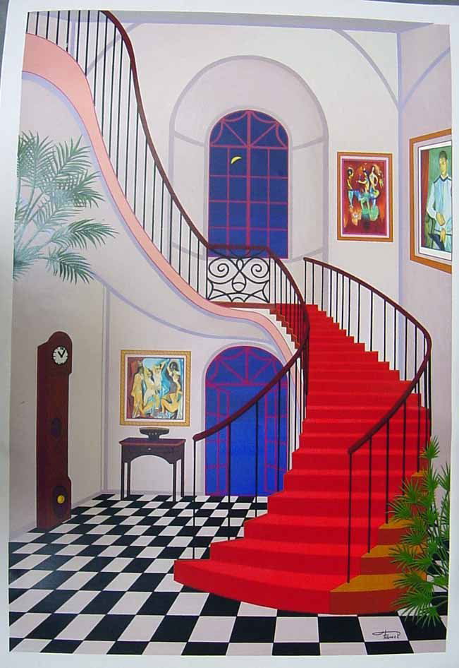 183: Fanch Ledan "Interior with Red Staircase" - Aug 04, 2012 | Vendome ...