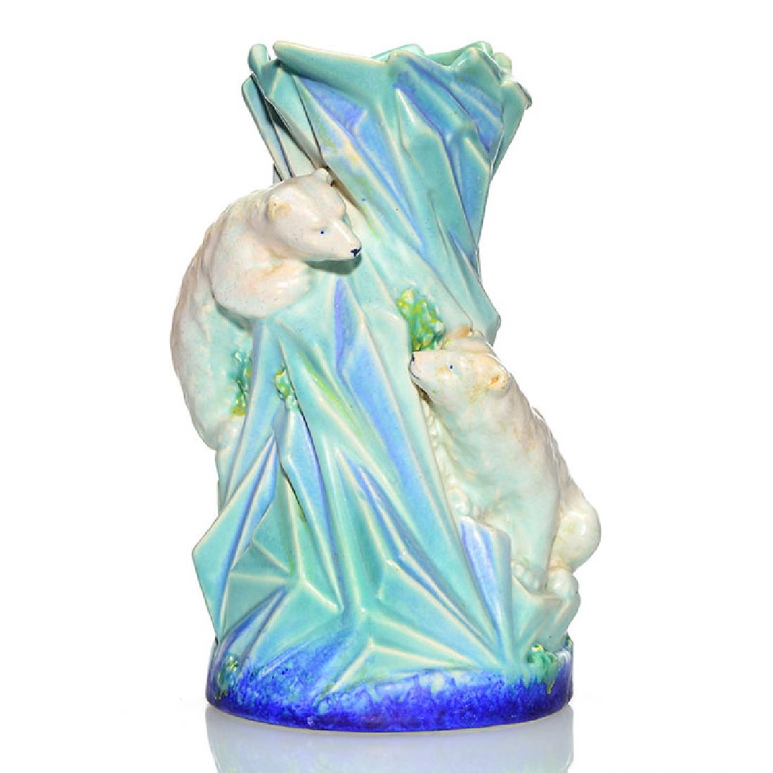 Bretby Pottery polar bears vase, 9”, marked