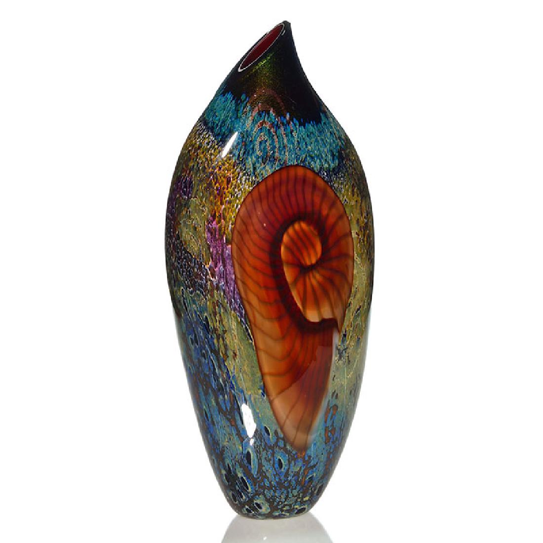 Richard Satava Nautilus Vase, 18 Inches, Signed