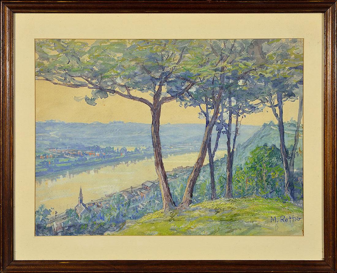 Watercolor, Ohio River, Kentucky, Martin Rettig, 12x17"