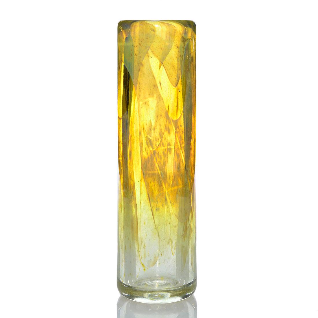 Early Christopher Ries vase,citron patterns, 10 3/4"