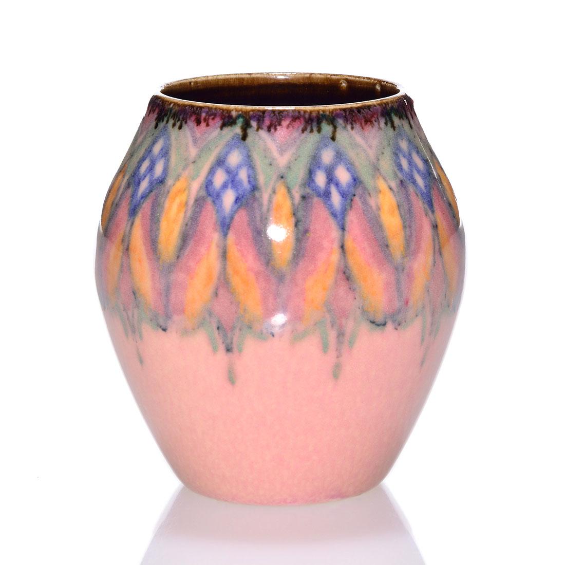 Rookwood Yellow Tint vase, floral, Sax,1930,6144, 2