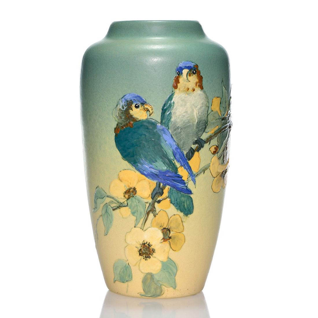 Weller Hudson vase, parrots, Morris, 9 1/4” - Nov 02, 2019 | Humler ...