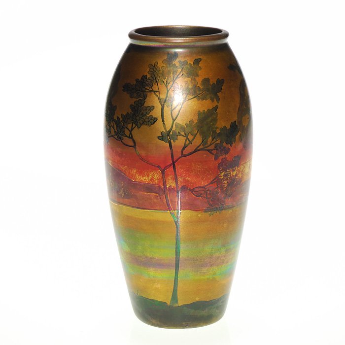 Weller LaSa scenic vase, 7 1/8”, signed - Jun 01, 2013 | Humler & Nolan ...