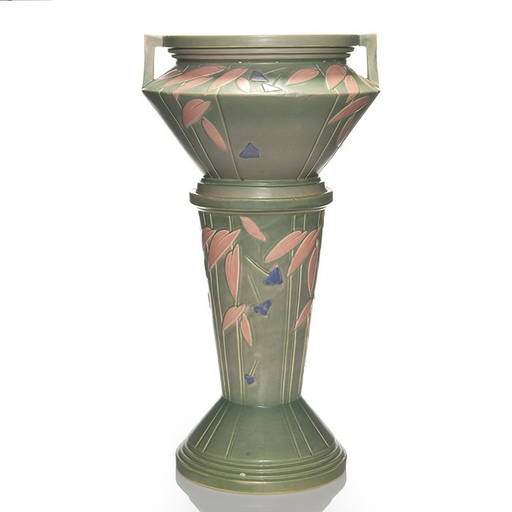Roseville Futura Jardiniere, Pedestal, 27 3/4” Roseville Futura Jardiniere, Pedestal, 27 3/4”