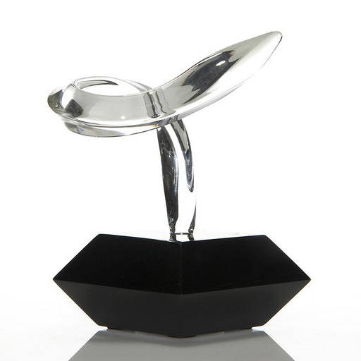 Cartier, Guyol Glass Sculpture, Black Base, 6 1/2”