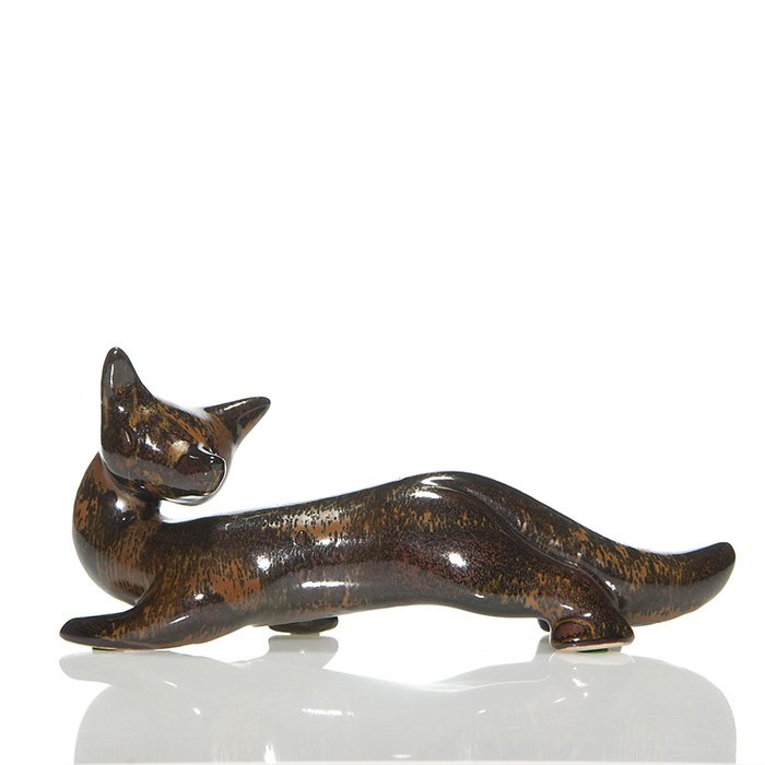 Pigeon Forge Pottery fox, D. Ferguson, 4 7/8" x 11"