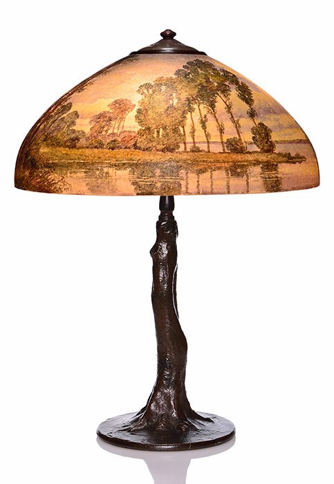 Handel 18" Scenic Lamp, Tree Trunk Base