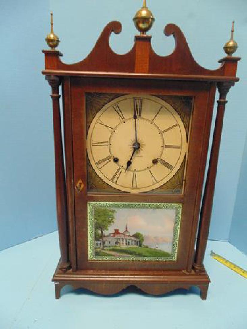 Fine & Rare Asa Munger Stovepipe Shelf Clock, Auburn,