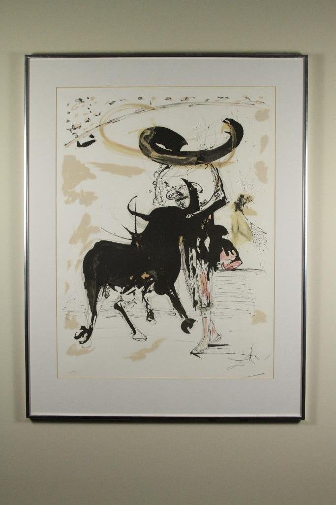 (4) Salvador Dali colored lithographs, Bull Fighter