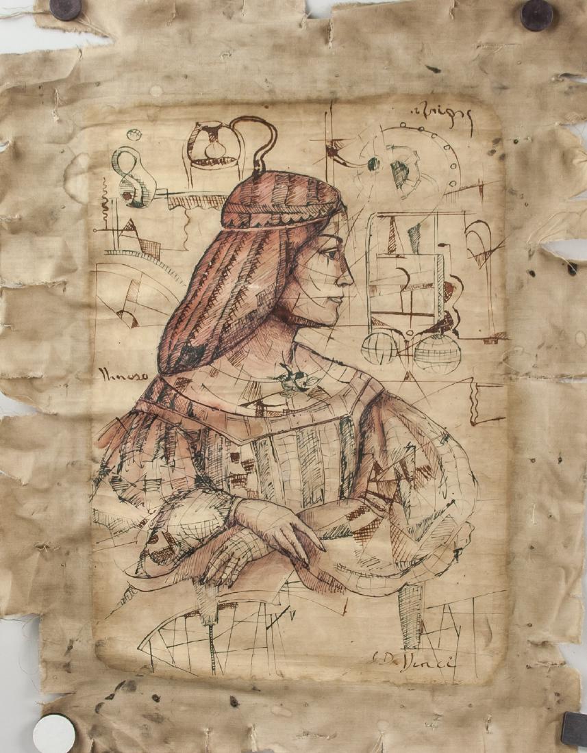 LEONARDO DA VINCI Italian 1452-1519 Ink on Canvas