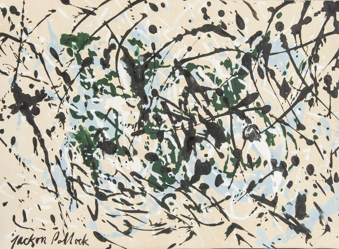 American Artist Signed Jackson Pollock Ink/Paper