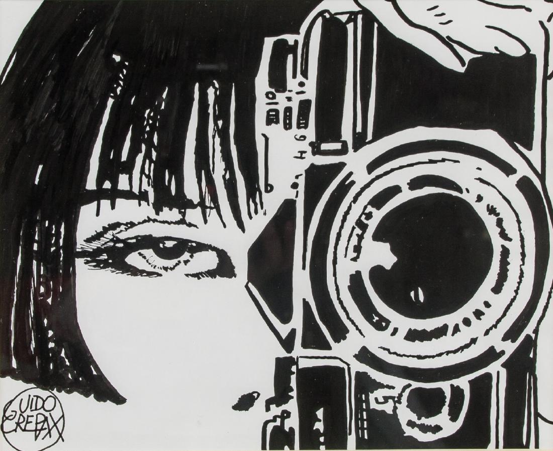 GUIDO CREPAX Italian 1933-2003 Ink on Paper Portrait