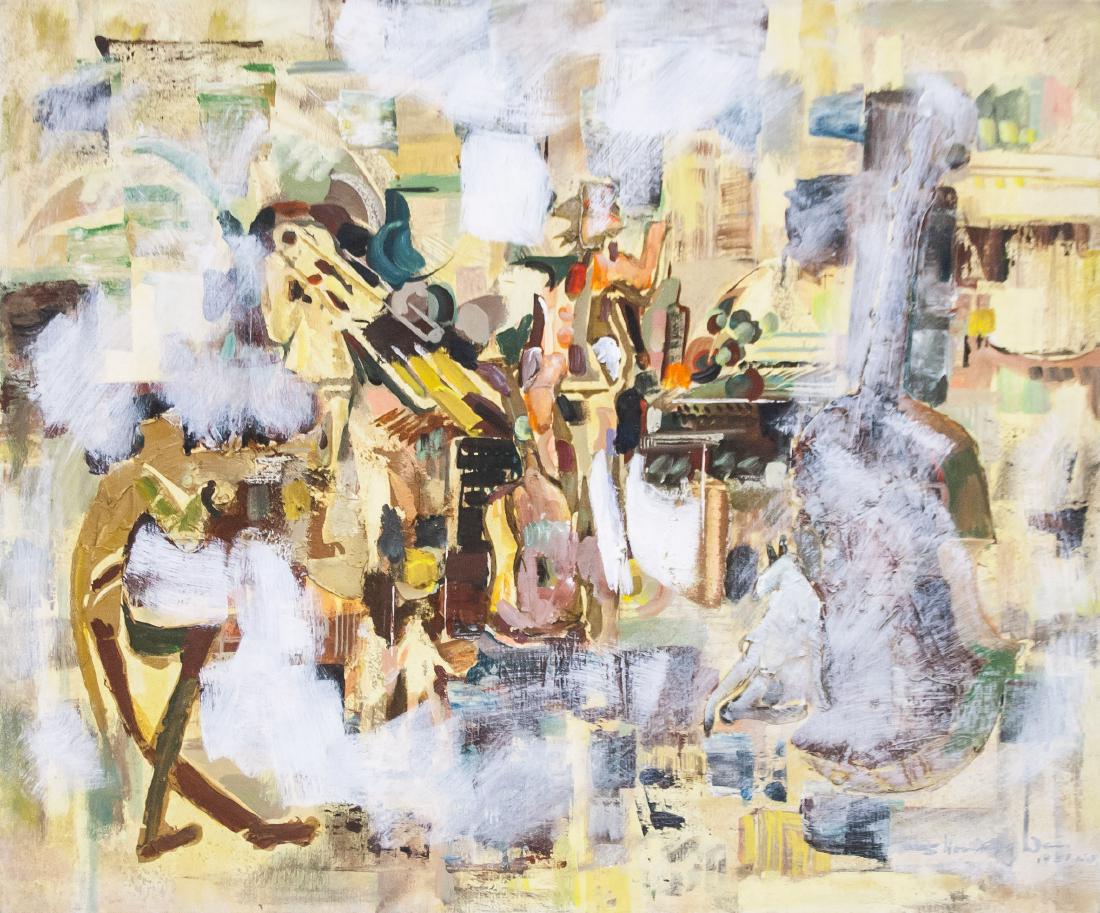 Shoo Ching Wang 20th Century Chinese Oil On Canvas