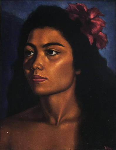 Ralph Burke Tyree American Oil On Velvet Portrait