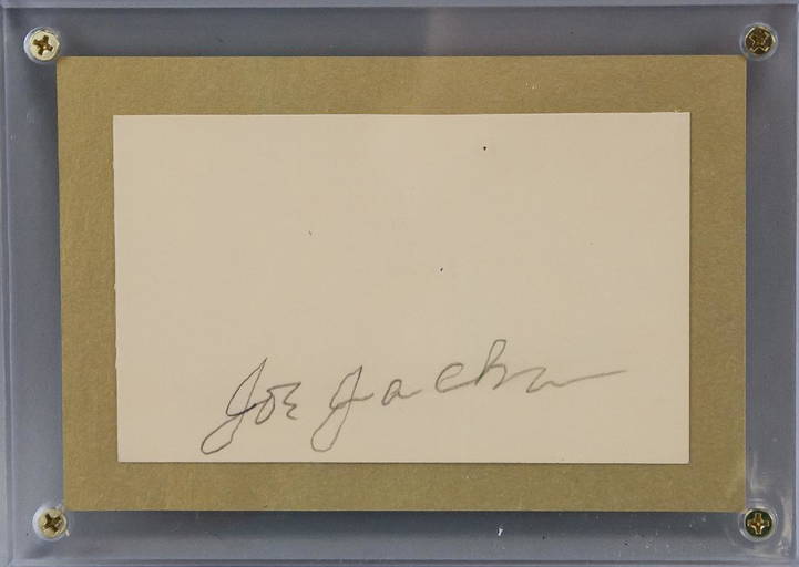 "shoeless" Joe Jackson Autographed Cut Card Coa