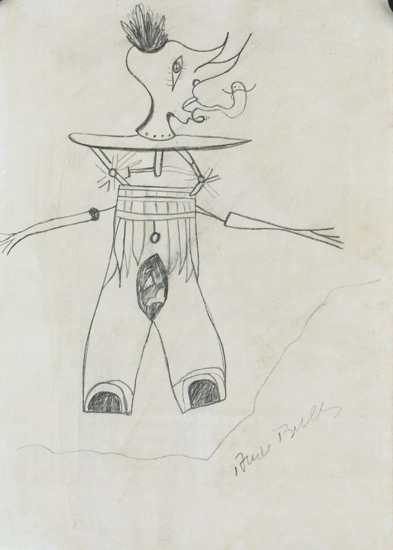 Andre Breton French Surrealist Pencil On Paper