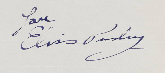 Elvis Presley Autographed Cut Card Jsa Certified