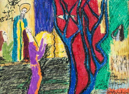 Max Pechstein German Expressionist Oil On Board