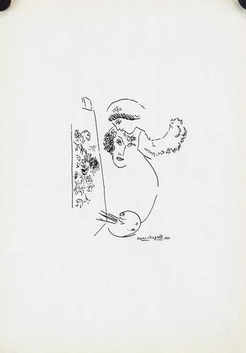 Marc Chagall Russian French Surrealist Ink 1950