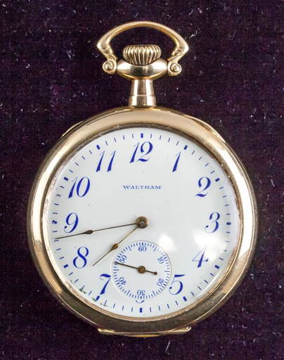 19k Waltham Gold Plated Pocket Watch Original Box