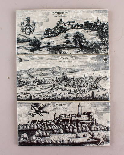 Vintage Gail Tile Frost Proof Germany Medieval 3pc