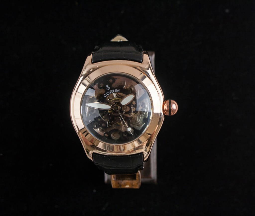 Corum Rotating Tourbillon Leather Band Mens Watch Auction