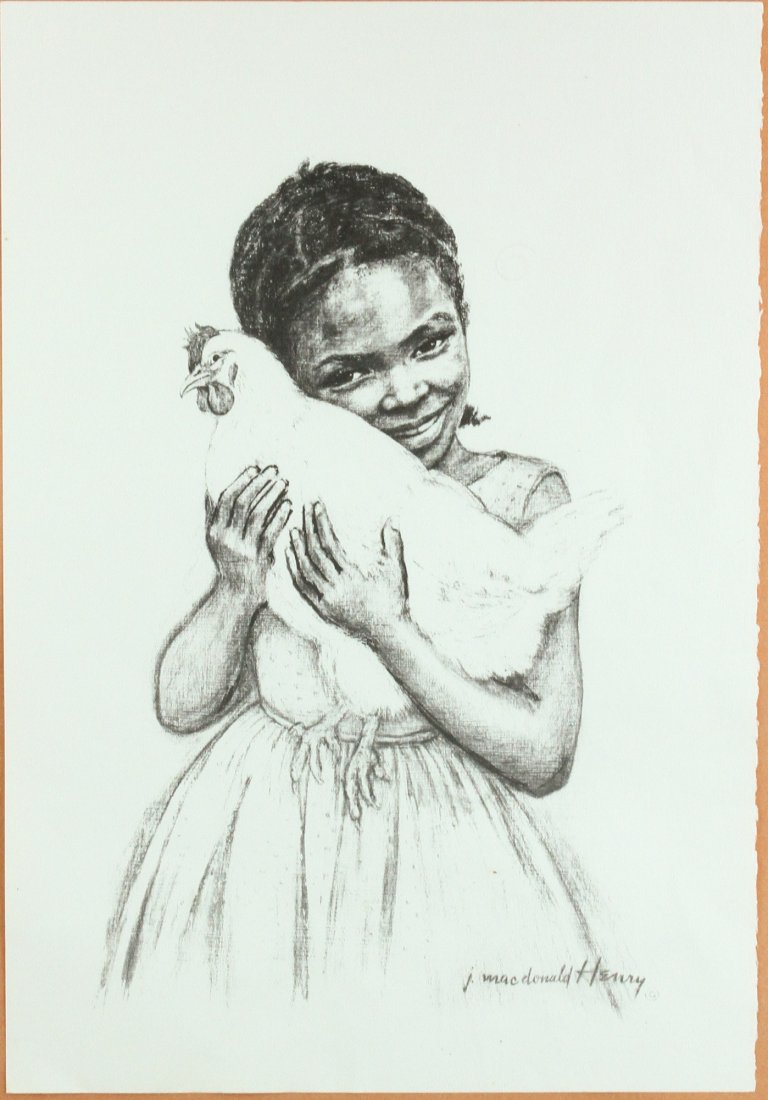 Pencil Sketch J Macdonald Henry Framed Jamaica