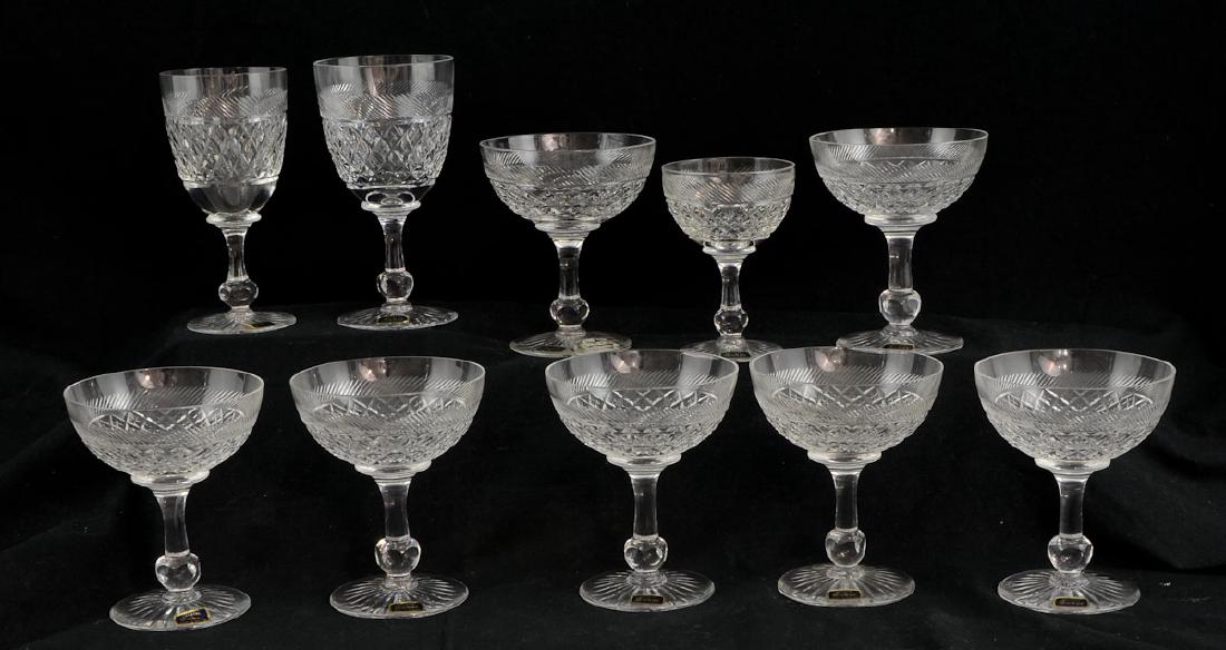 10 pcs Tudor English Cut Crystal Stemware