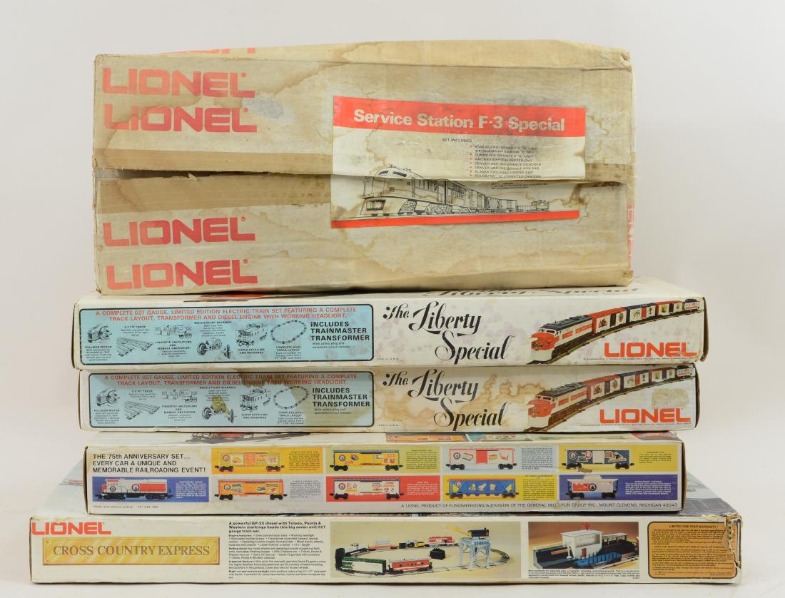 Five Lionel Boxed Train Sets