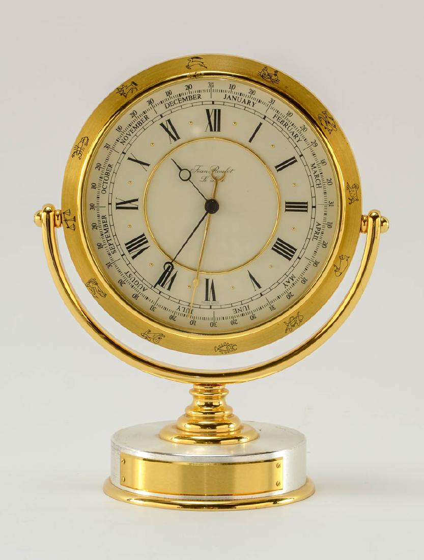 Jean Roulet Le Locle Brass Desk Clock