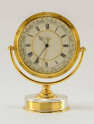 Jean Roulet Le Locle Brass Desk Clock