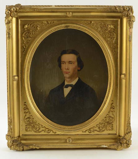 Oil On Board Portrait Painting: Edward Tuttle