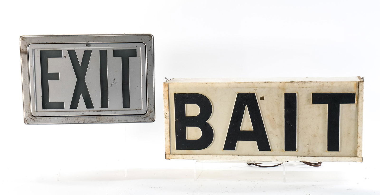 Vintage Lighted Bait Shop & Exit Sign