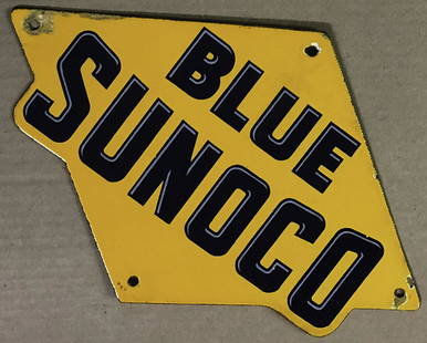 Blue Sunoco Porcelain Sign