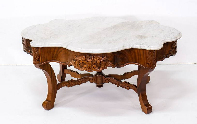 Turtle Back Marble Top Table