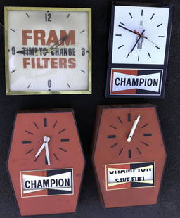 Three Auto Related Advertising Clocks