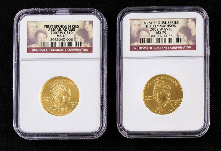 2 First Spouses Gold Coins - Adams & Madison (#0219) on Sep 17, 2022 ...
