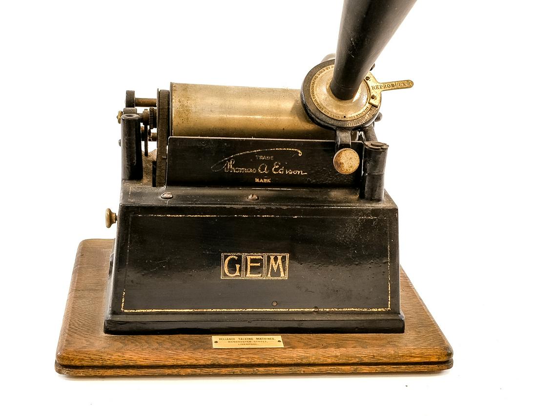 Edison Gem Phonograph With Lid Auction