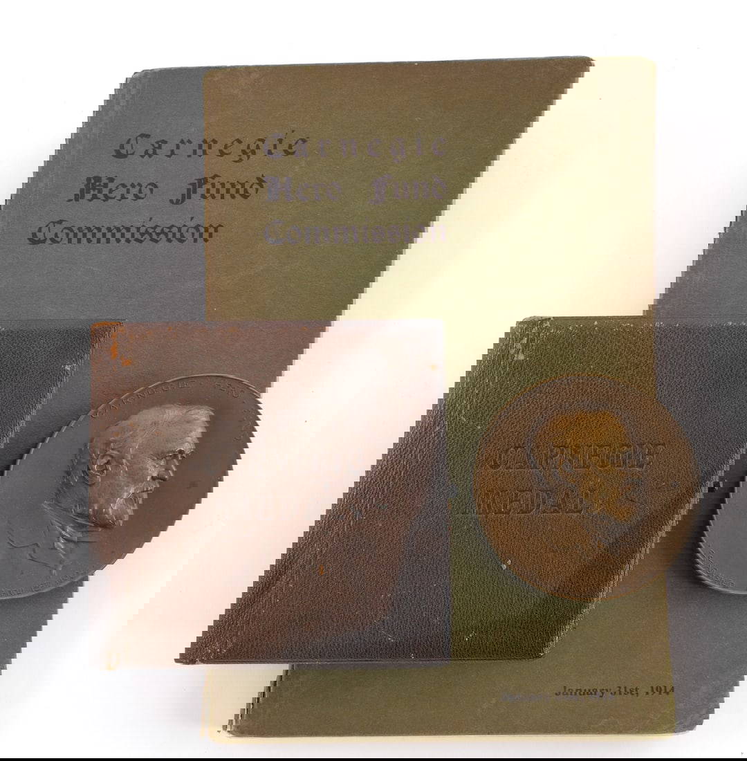 Original 1914 Bronze Carnegie Hero Medal Auction