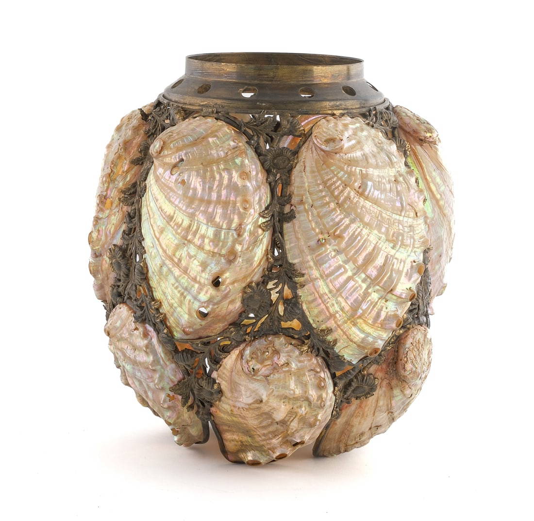 Victorian Abalone Shell Lamp Shade Auction