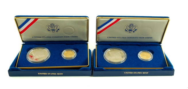 1987 United States Gold & Silver Constitution Two Coin Set