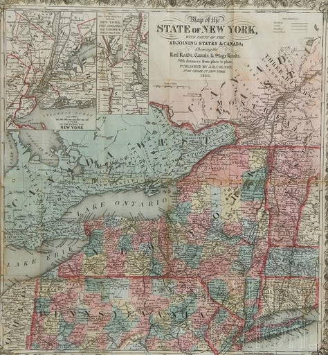 Antique New York Map 1850 - Dec 08, 2012 | Nest Egg Auctions in CT